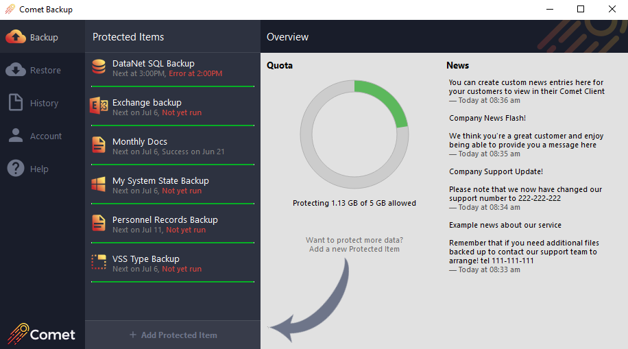 Comet Enterprise - Comet Backup